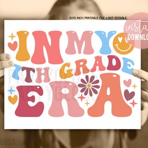 7th Grade First Day of School Printable Sign, 7th Grade Back to School ...