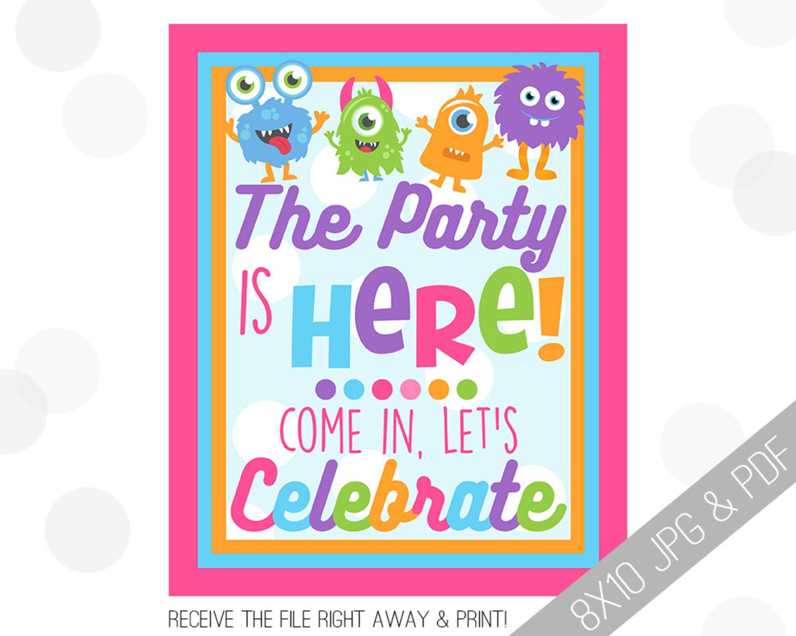 Monster Party Printables Monster Welcome Sign Door Sign | Etsy