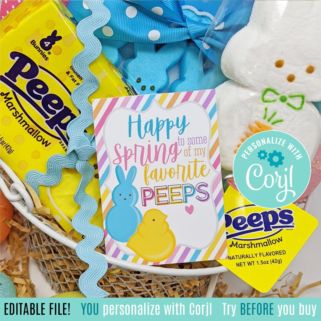 Editable Happy Spring to Some of My Favorite Peeps Printable Tags ...