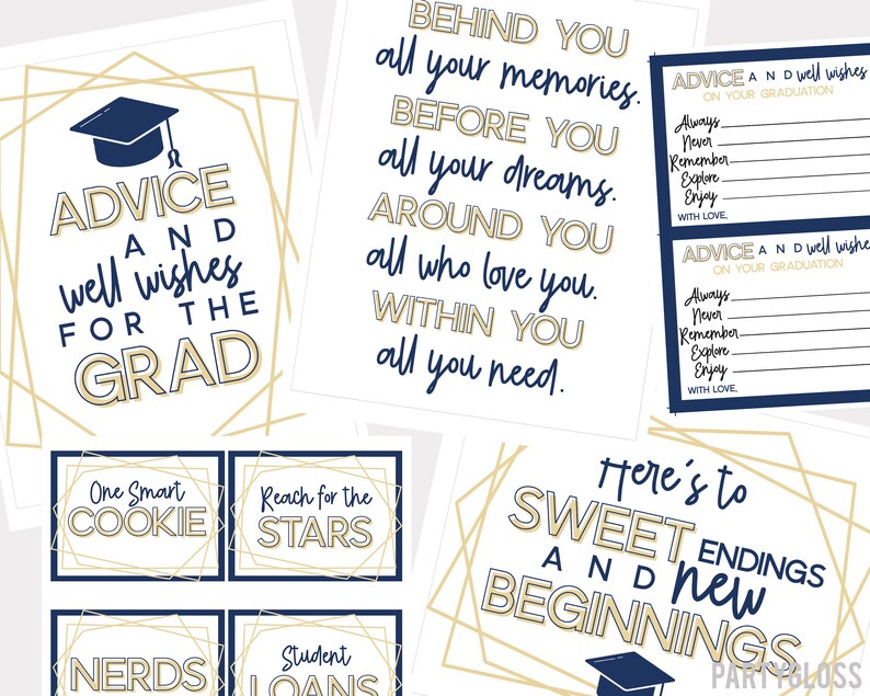 Graduation Printable Package Grad Party Decor Class of - Etsy
