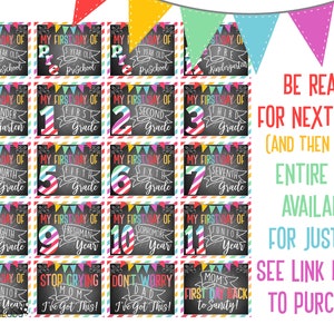 First Day of Fourth Grade 8x10 Printable Sign, Back to School Sign 4th ...