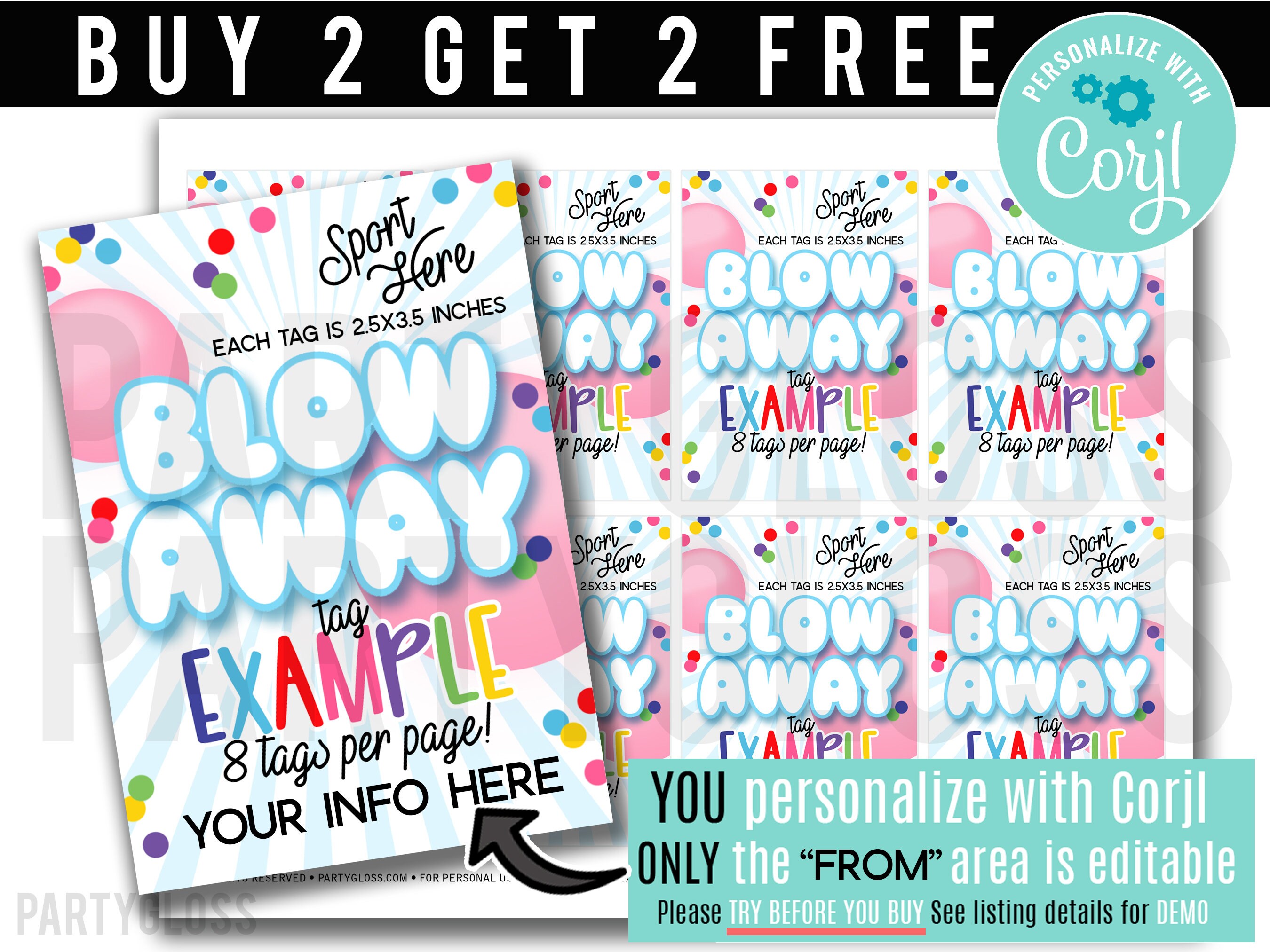 Editable Music Printable Gift Tags Blow Away the Competition Good Luck ...