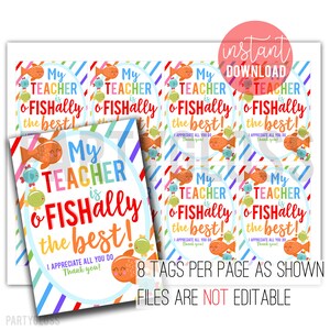 Teacher Appreciation Printable Tags, Fish Ofishally the Best, Easy ...