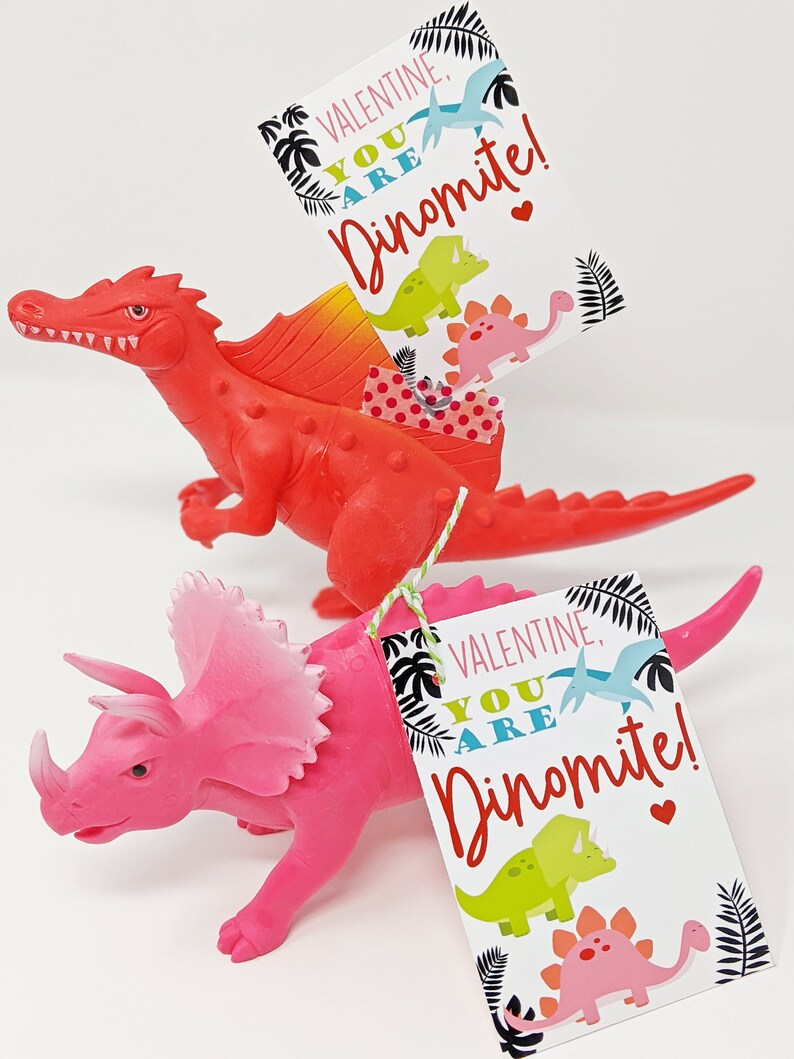 Valentine's Day Printable Tags Dinosaur Valentine Dinomite - Etsy