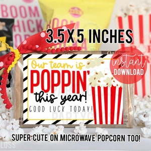 Cheerleader Popcorn Printable Good Luck Gift Tags, Microwave Popcorn ...