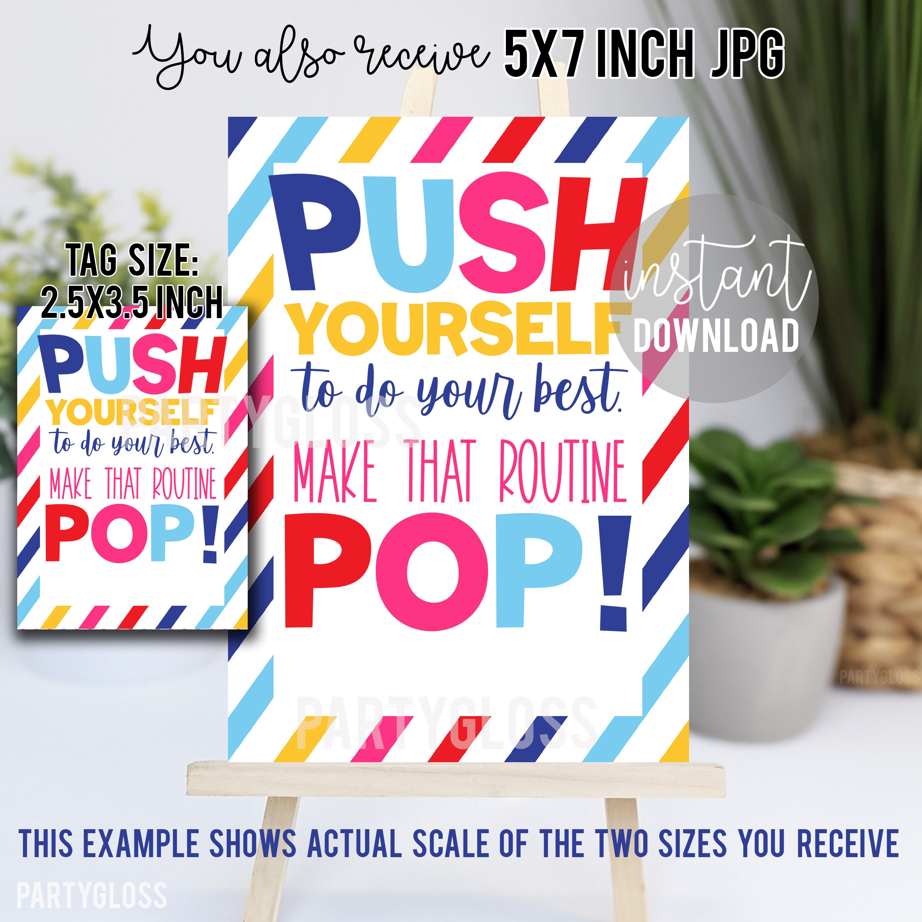 Push Yourself Make That Routine Pop Printable Gift Tags, Cheer Good ...