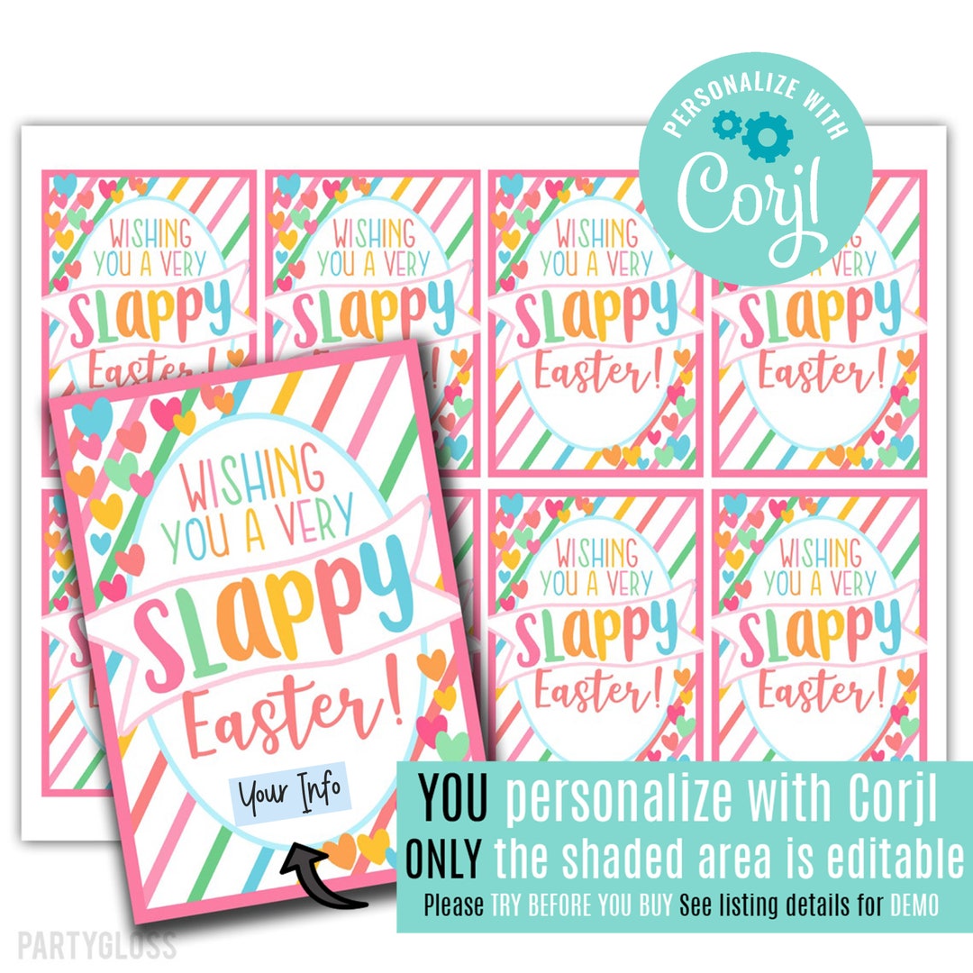 Editable Slap Bracelet Printable Tags, Slappy Easter Basket Card Class ...