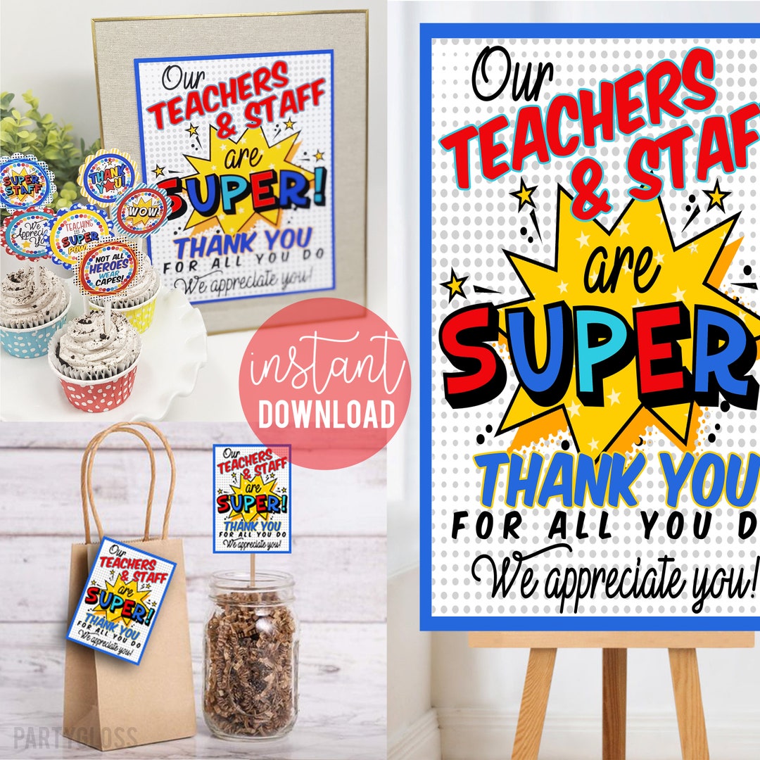 Teacher Appreciation Super Hero Set | Super Hero Theme | Teacher Gift ...