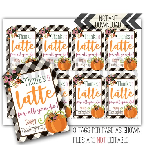 Thanksgiving Staff Appreciation Printable Tag Fall Staff - Etsy