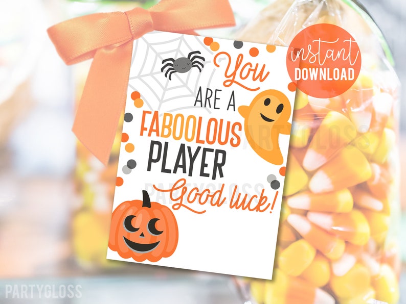 Sports Halloween Printable Gift Tags, Faboolous Player Good Luck Tag ...
