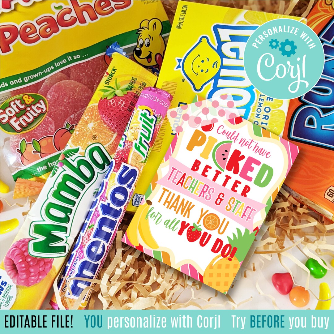 Editable Teachers Staff Appreciation Printable Tag | PTO PTA Tags ...