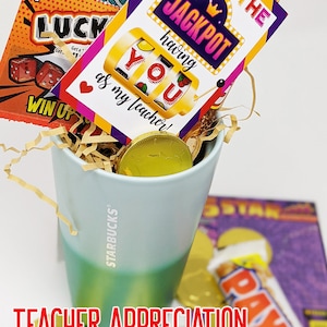Jackpot Teacher Appreciation Lottery Ticket Gift Tags, Back to School ...