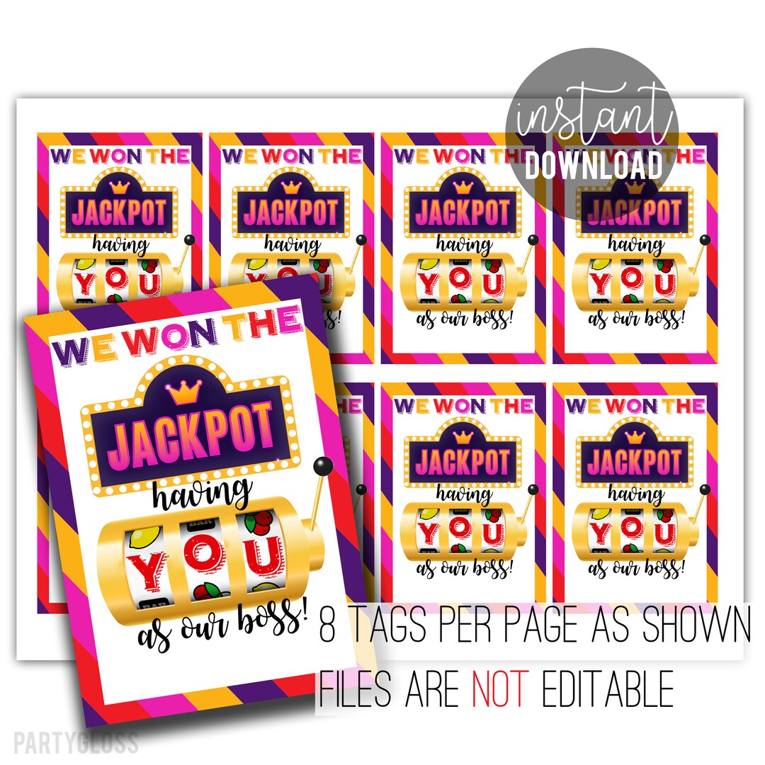 We Won the Jackpot Having You as Our Boss Appreciation Lottery Ticket ...