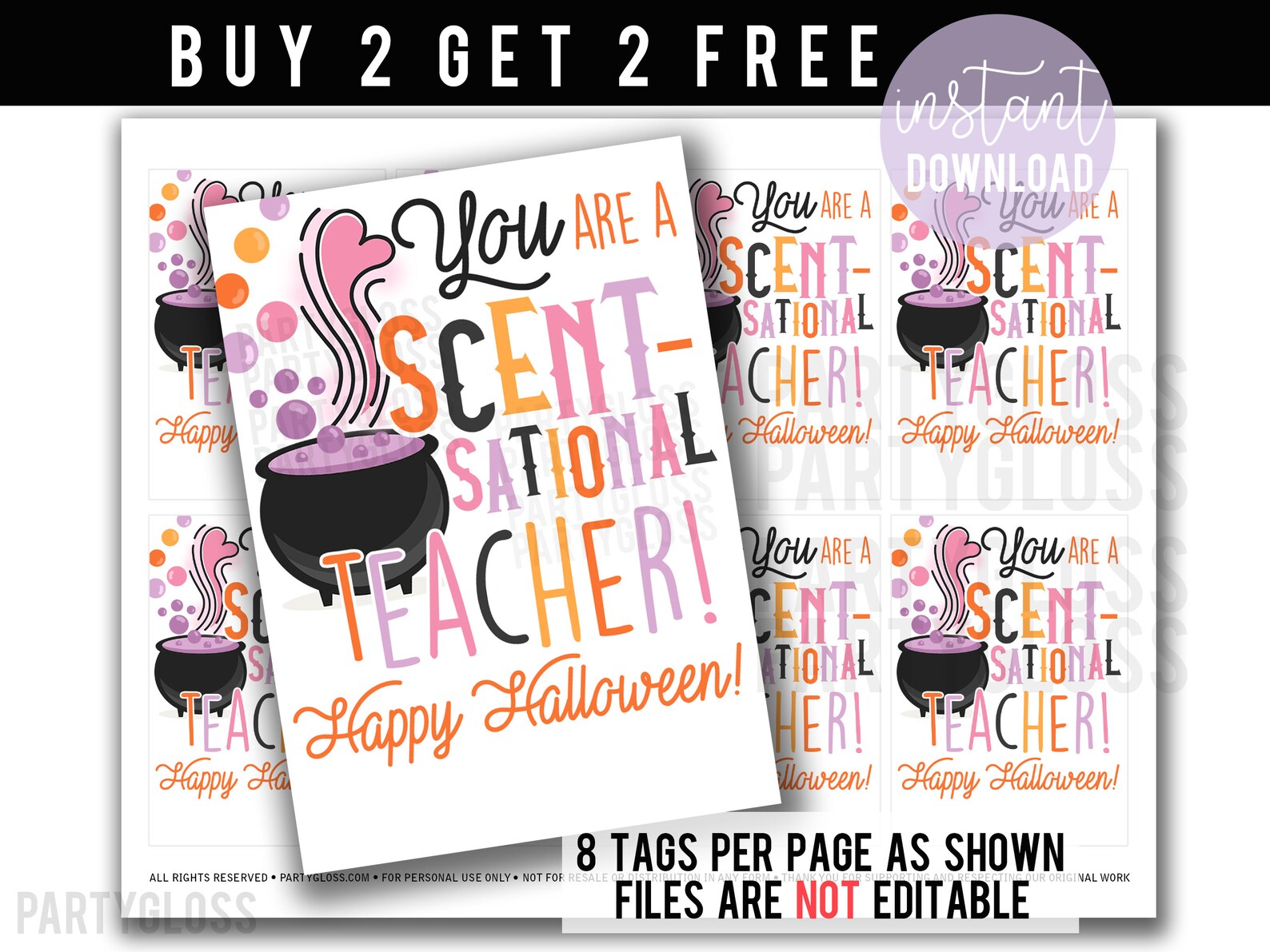 Scentsational Teacher Halloween Printable Tag, Halloween Teacher Gift ...