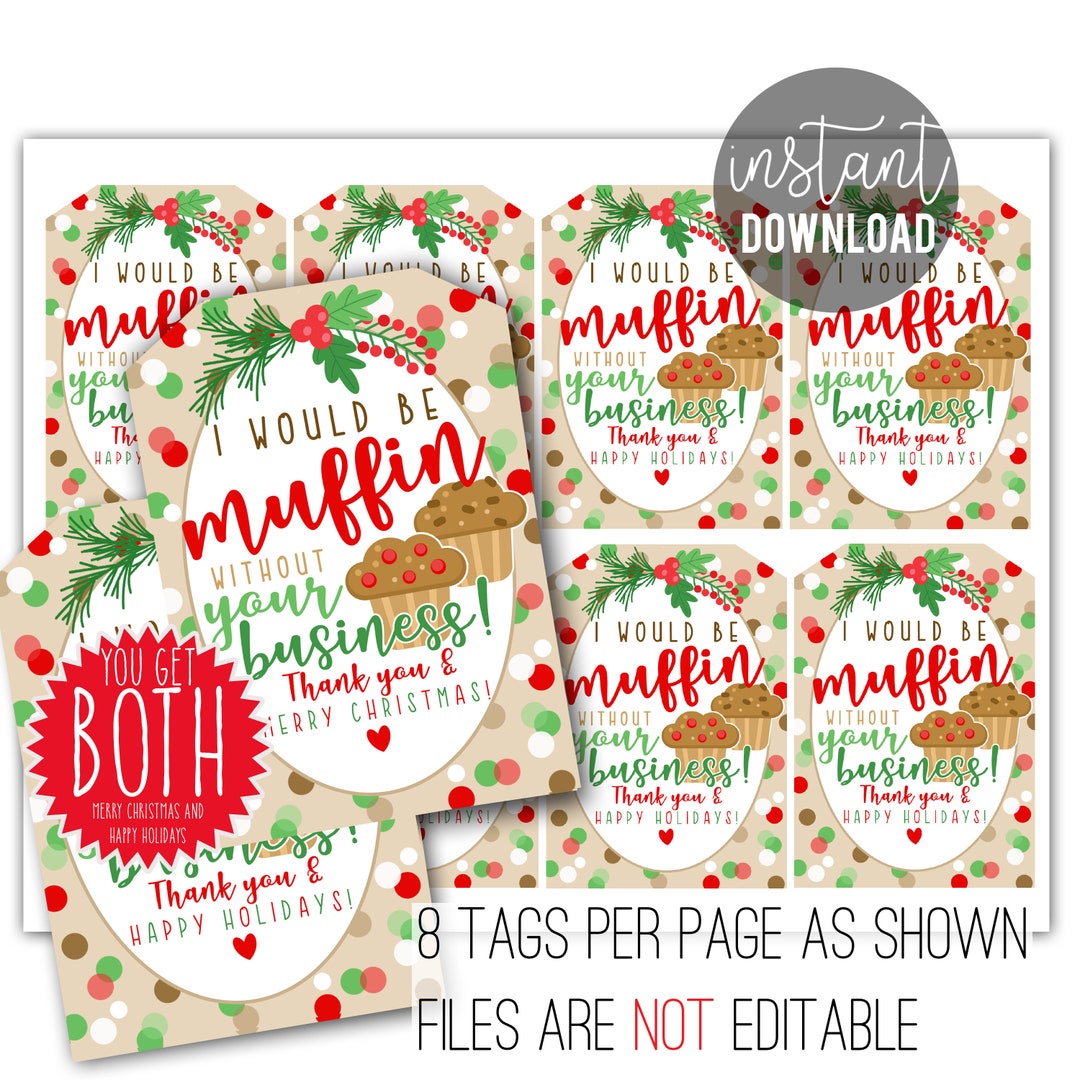 Muffin Christmas Printable Tags | Christmas Muffin Tag | Client ...