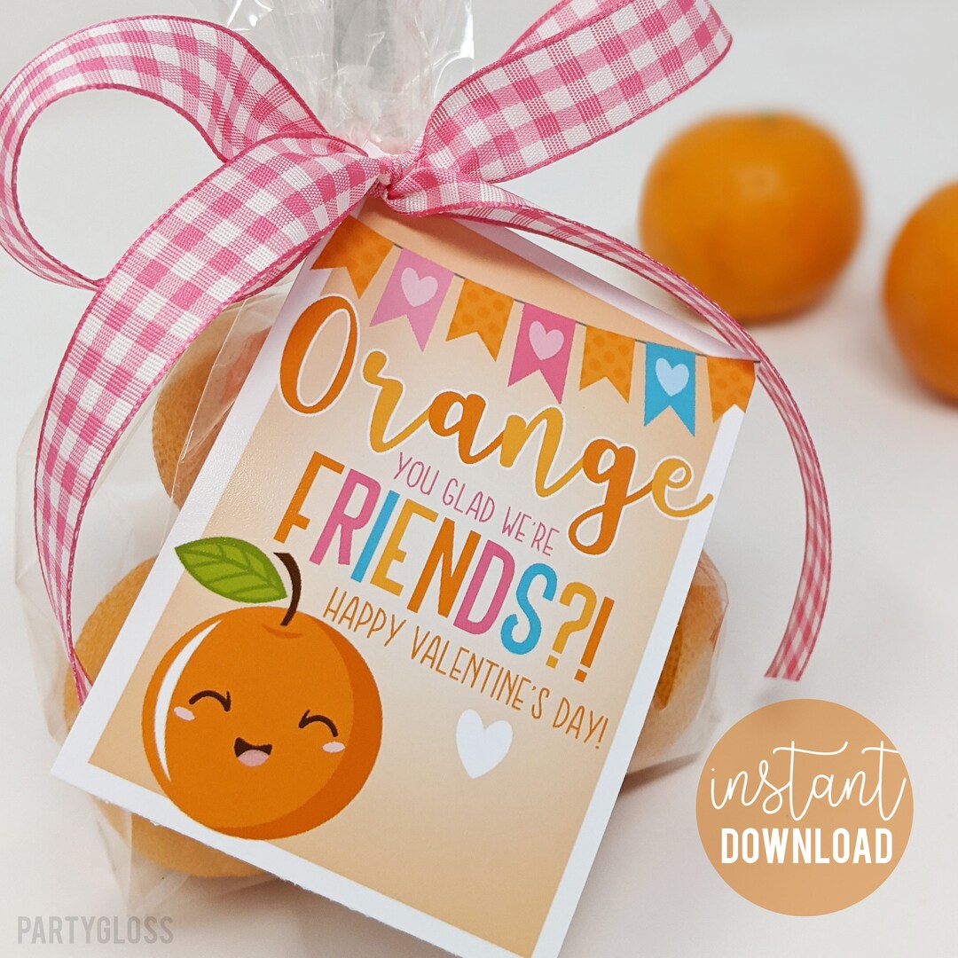 Orange Valentine's Day Printable Tags Cuties Valentine Healthy Class ...