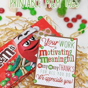 Holiday Office Appreciation Printable Gift Tags MM Candy Employee Treat ...