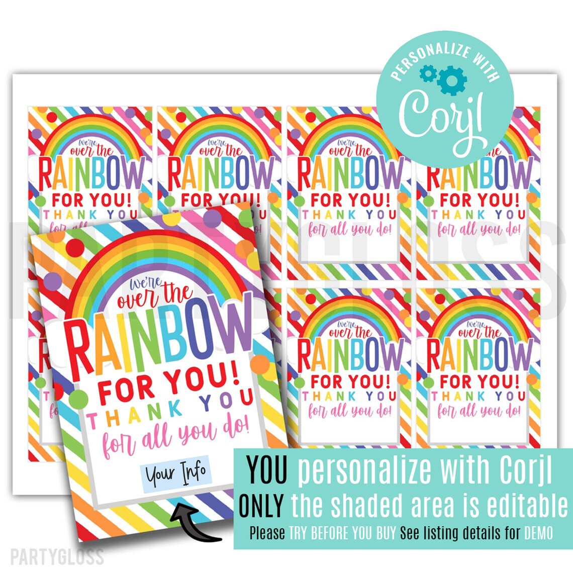 Editable Appreciation Printable Tag Teacher Staff Employees - Etsy