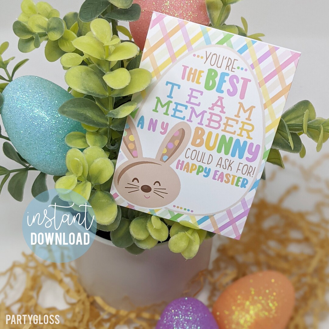 Team Appreciation Easter Printable Tags, Team Member Bunny Tag Staff ...