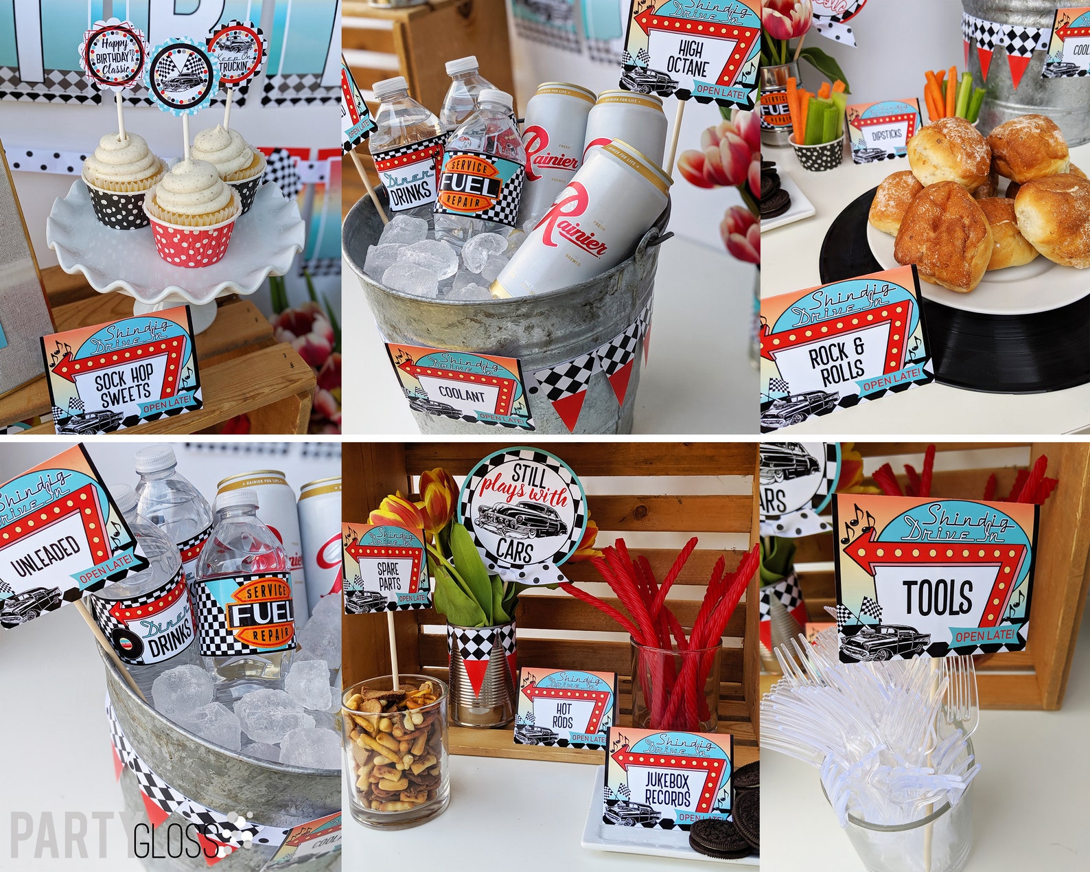 Classic Car Hot Rod Diner Instant Download Birthday Party Package, Dad ...