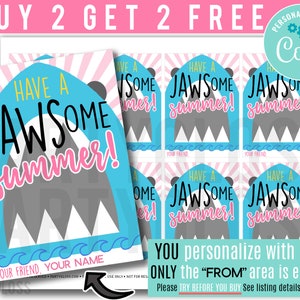 Editable Shark End of Year Printable Tags, Have A Jawsome Summer Break ...