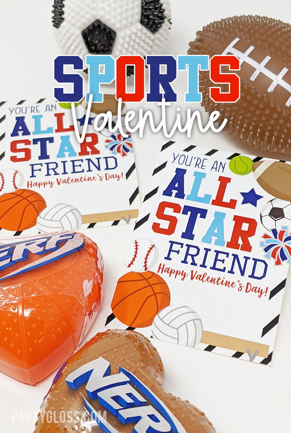 Sports Valentine's Day Printable Tags All Star Friend - Etsy