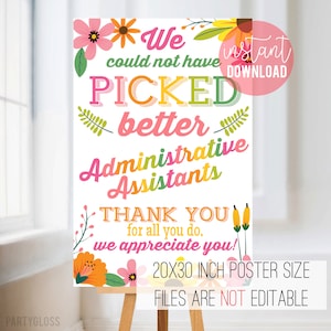Administrative Assistant Appreciation Printable Poster Design ...