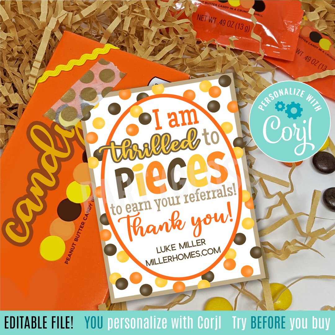 Editable Referral Appreciation Printable Gift Tags Thrilled - Etsy
