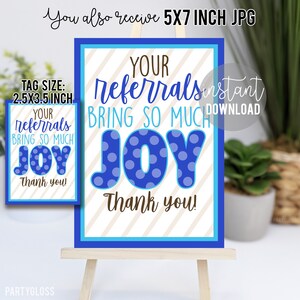 Joy Referral Appreciation Printable Gift Tags, Candy Treat Marketing ...