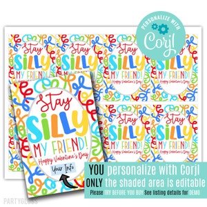 Editable Valentine's Day Printable Tags Silly With You Crazy Straw ...