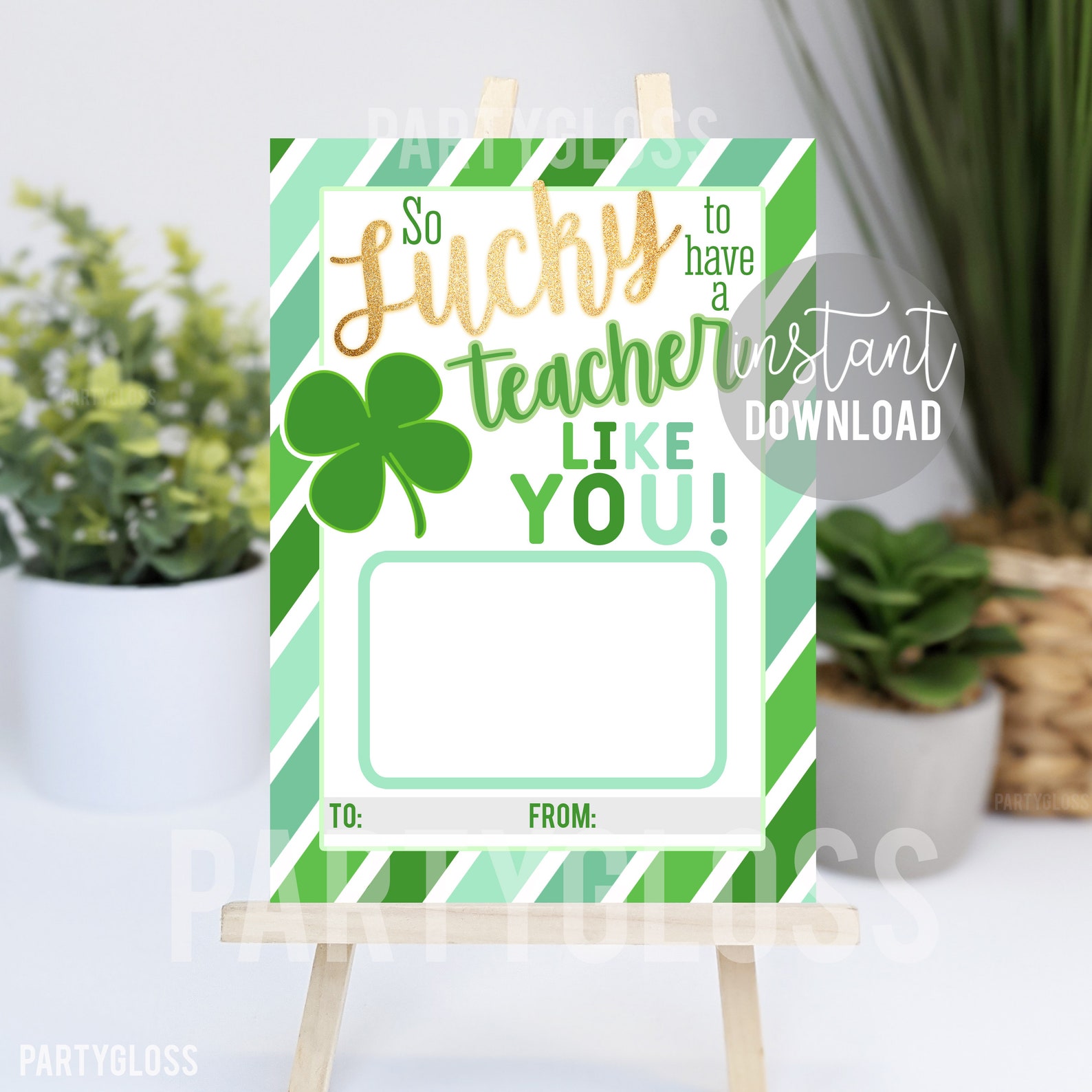 Teacher Appreciation St. Patrick's Day Printable Gift Card Holder ...