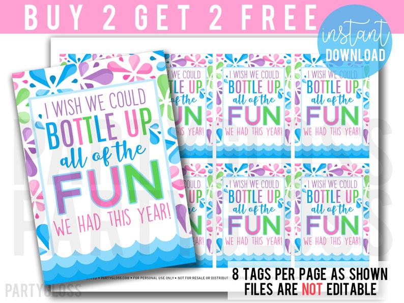 Teacher Appreciation Printable Tags, Water Bottle Drink Gift Tumbler ...