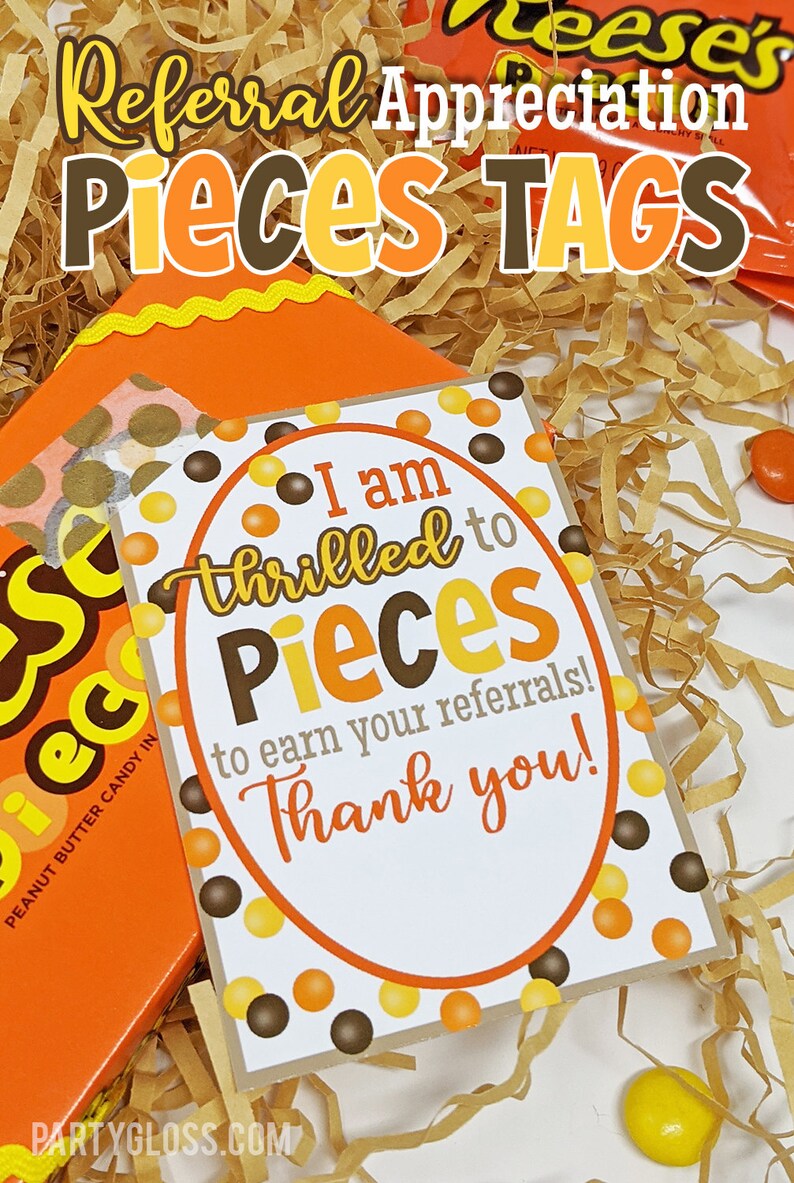 Referral Appreciation Printable Tag | Printable Pieces Tags | Thank You ...