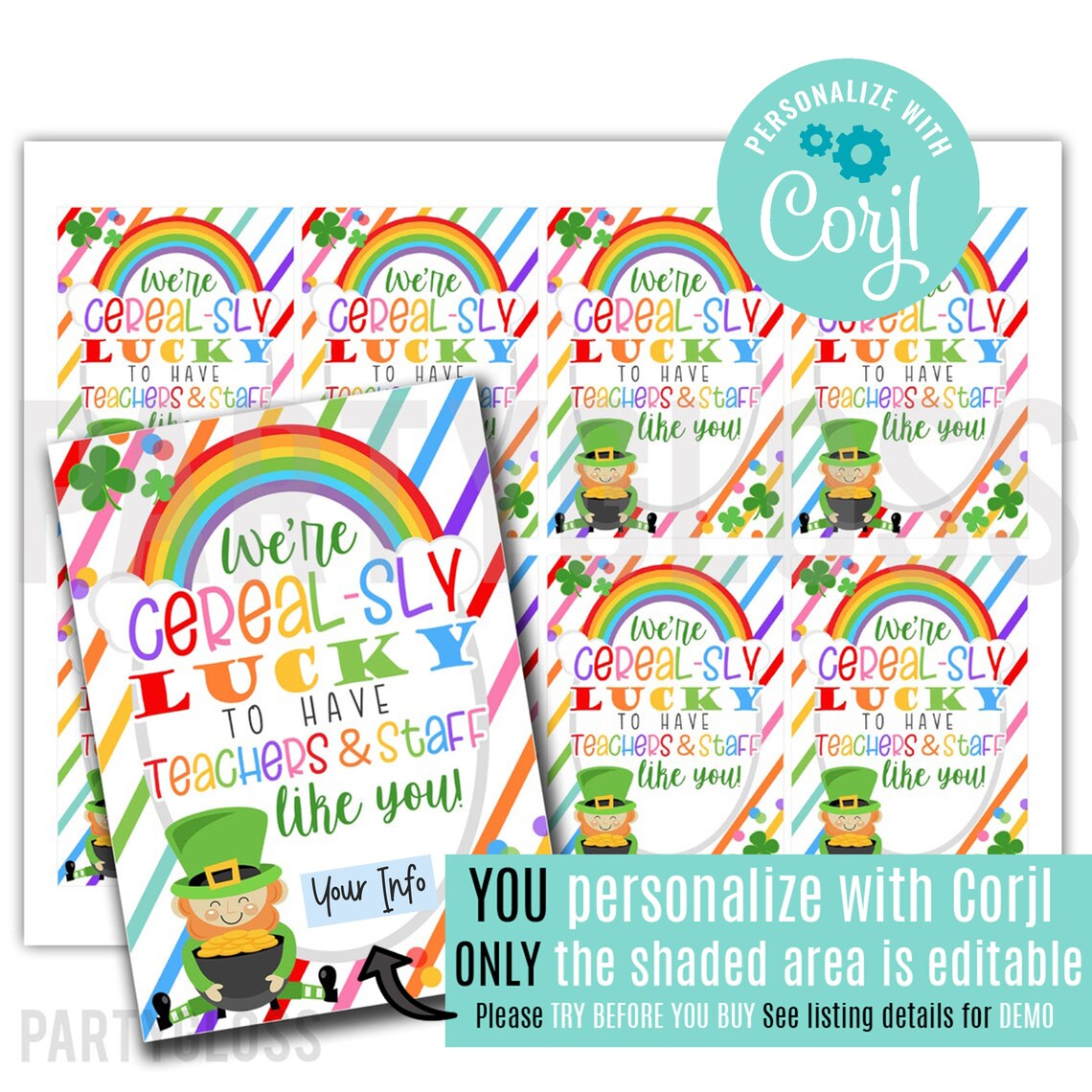 Editable Teachers & Staff Appreciation St. Patrick's Day - Etsy