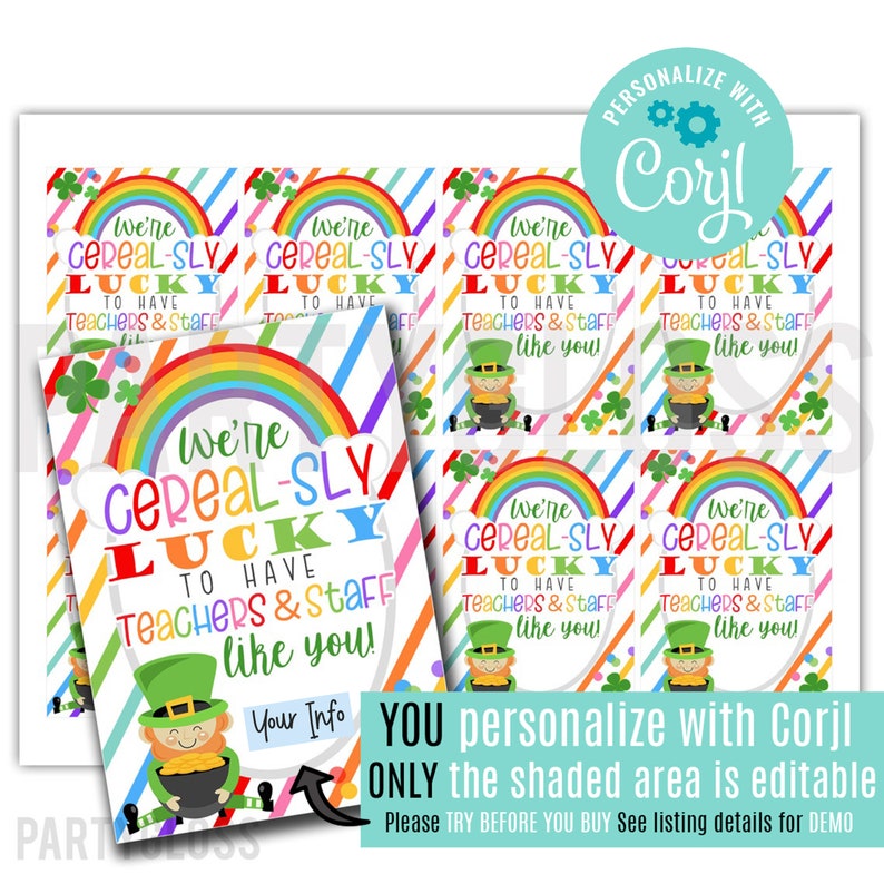 Editable Teachers & Staff Appreciation St. Patrick's Day | Etsy