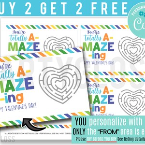 Editable Amazing Valentine's Day Printable Tags Maze Toy Valentine ...