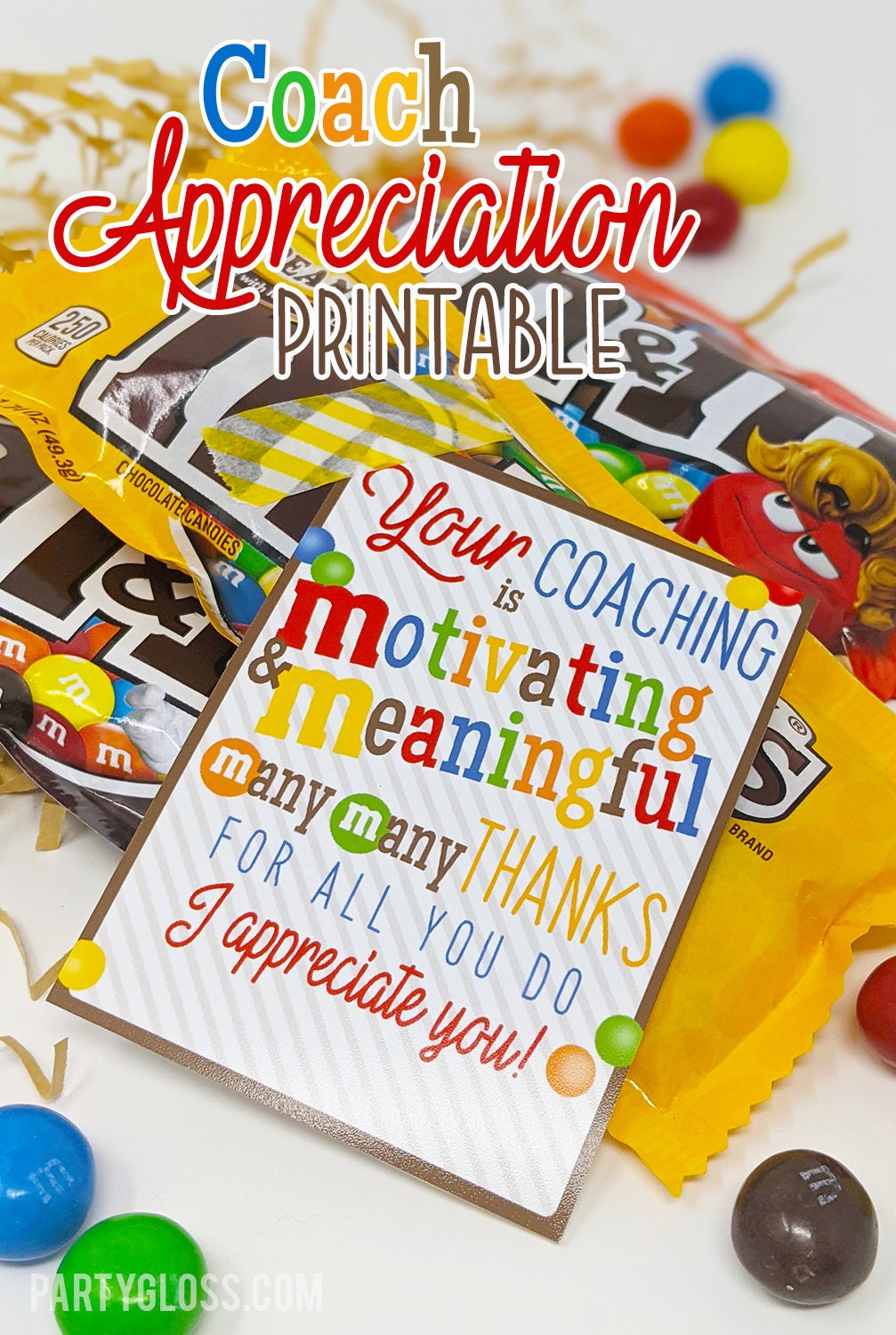 Coach Appreciation Printable Gift Tags, MM Candy Tag Your Coaching is ...