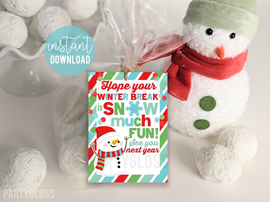 Christmas Snowman Winter Break Snow Much Fun Appreciation Printable ...