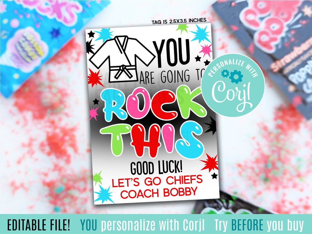 Editable Martial Arts You Are Going to Rock This Good Luck Printable ...