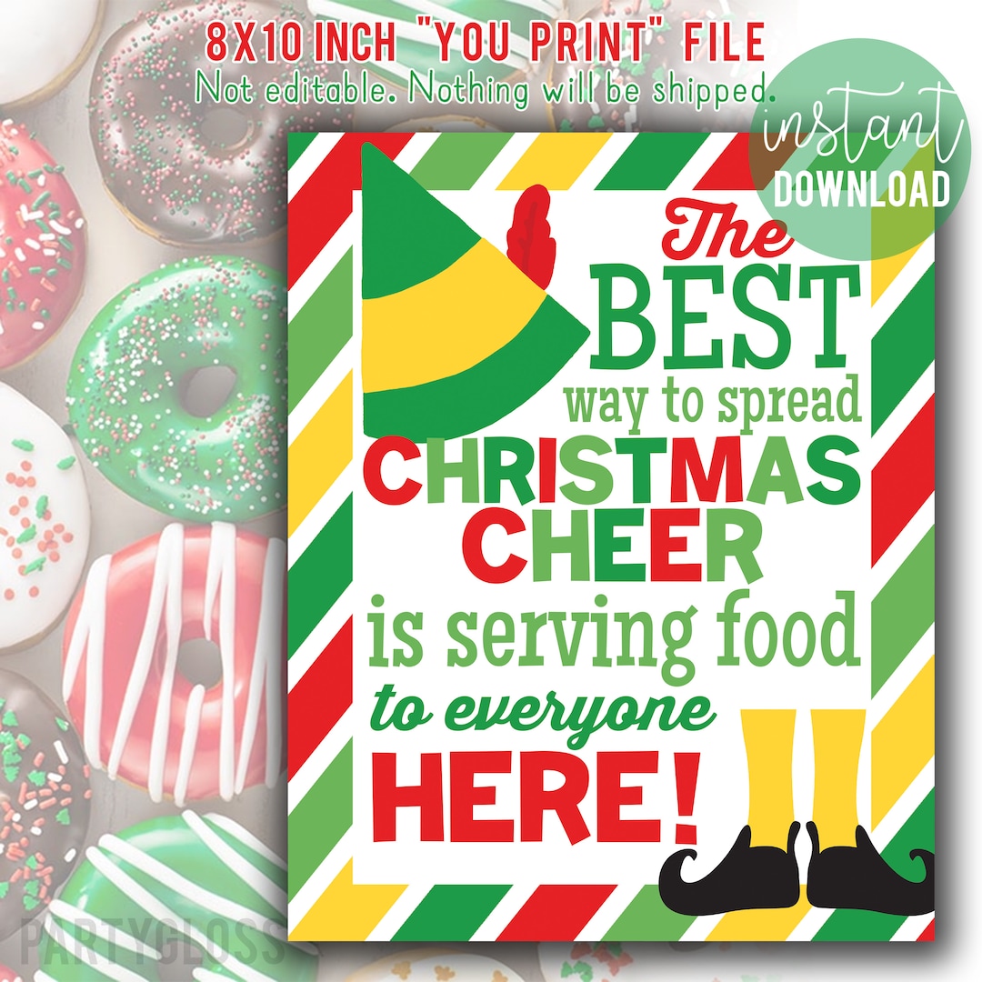 Elf Appreciation 8x10 Printable Sign | Teacher Luncheon Appreciation ...