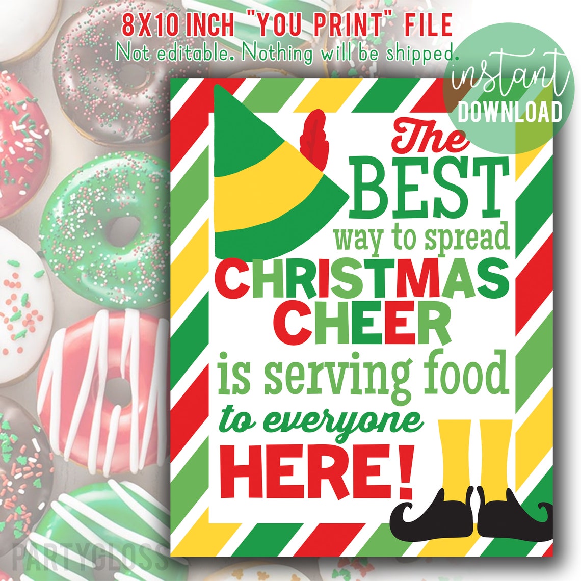 Elf Appreciation 8x10 Printable Sign | Teacher Luncheon Appreciation ...