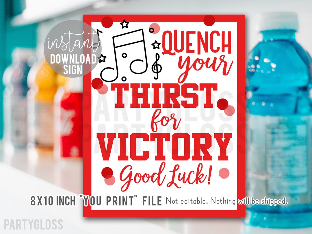 Red Music Good Luck Printable 8x10 Inch Sign, Quench Your Thirst for ...