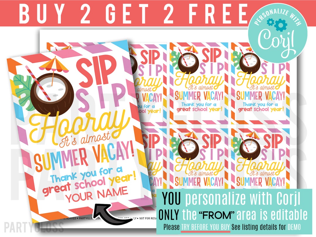 Editable End of Year Printable Gift Tags Teacher Appreciation - Etsy