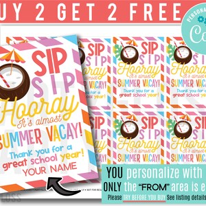 Editable End of Year Printable Gift Tags Teacher Appreciation Thank You ...