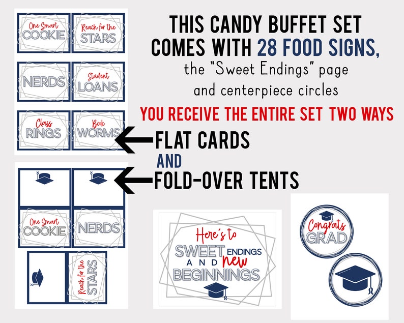 Graduation Candy Buffet Labels | Candy Bar Labels | Grad Party ...