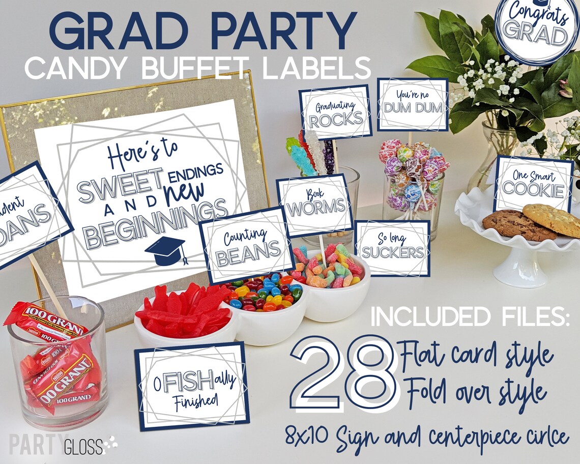 Graduation Candy Buffet Labels | Candy Bar Labels | Grad Party ...