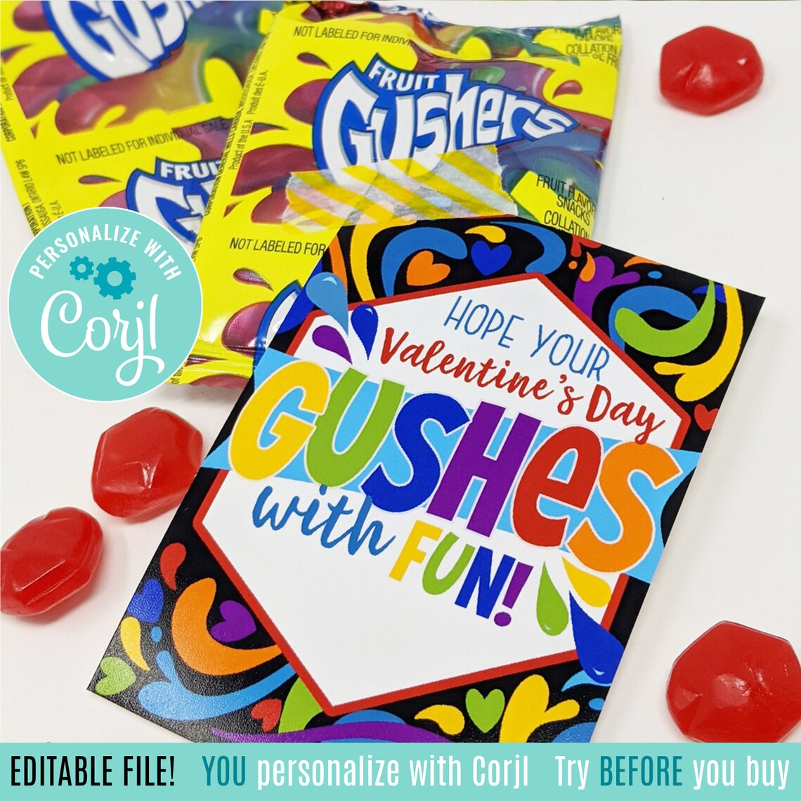 Editable Valentine's Day Printable Tags Fruit Snack - Etsy