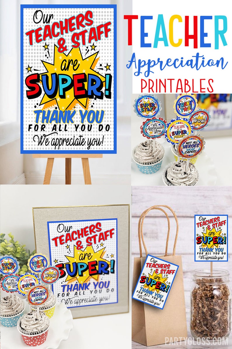 Teacher Appreciation Super Hero Set | Super Hero Theme | Teacher Gift ...