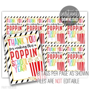 Poppin School Year Printable Tag | Popcorn Printable | End of the Year ...