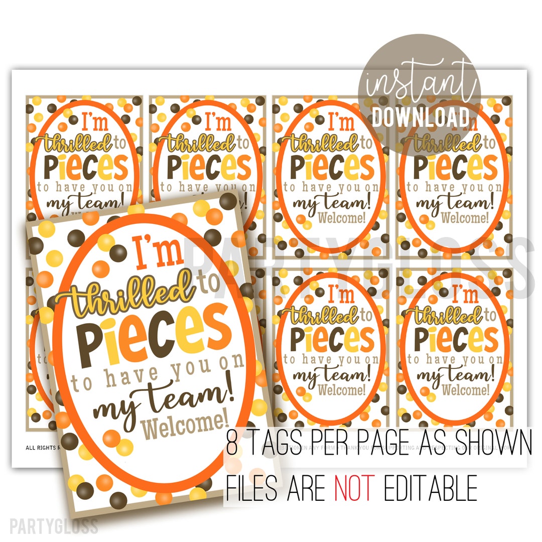 Thrilled to Pieces to Have You on My Team Appreciation Printable Gift ...